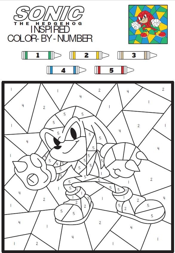 8 Sonic the Hedgehog Color by Number Worksheets, Preschool ...