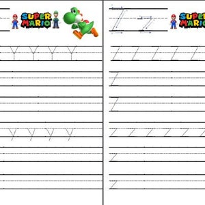26 Super Mario Alphabet Worksheets, Upper & Lowercase, Preschool ...