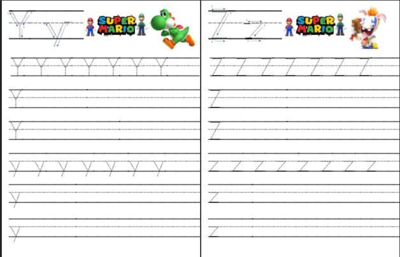 26 Super Mario Alphabet Worksheets, Upper & Lowercase, Preschool ...