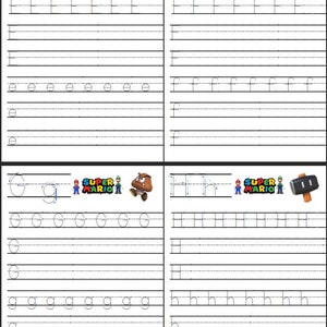 26 Super Mario Alphabet Worksheets, Upper & Lowercase, Preschool ...