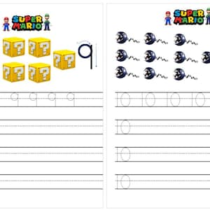 10 Super Mario Number Worksheets, Preschool, Kindergarten, Learning ...