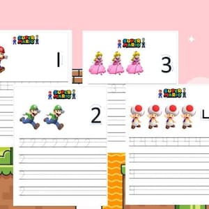 10 Super Mario Number Worksheets, Preschool, Kindergarten, Learning ...