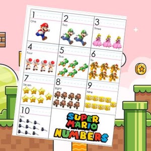 Super Mario Numbers Chart Printable Page | Printable Preschool Nursery ...