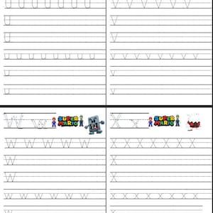 26 Super Mario Alphabet Worksheets, Upper & Lowercase, Preschool ...