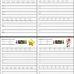26 Super Mario Alphabet Worksheets, Upper & Lowercase, Preschool ...