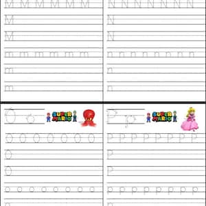 26 Super Mario Alphabet Worksheets, Upper & Lowercase, Preschool ...