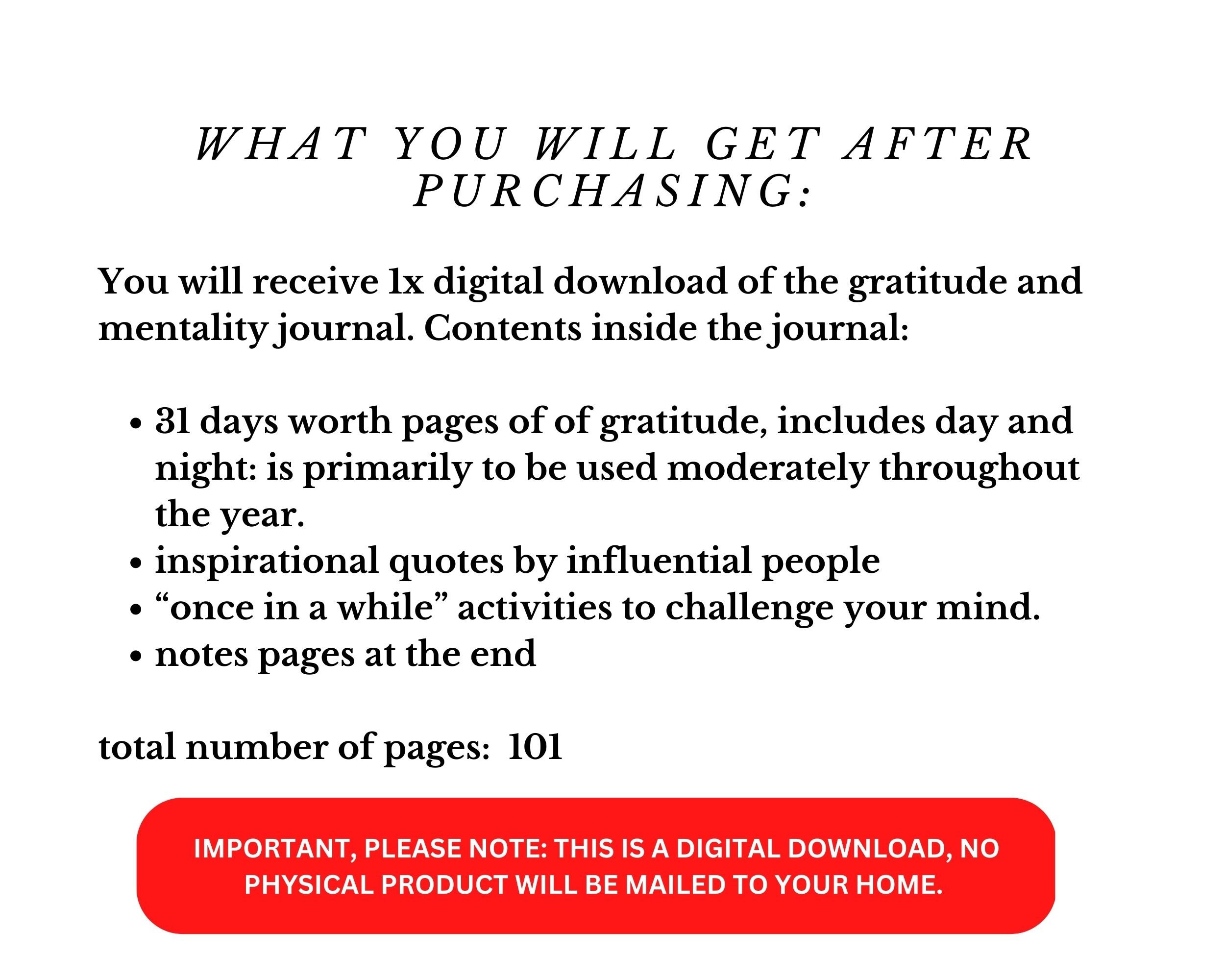 Minimalist Digital A5 Gratitude and Mentality Planner, Winners ...