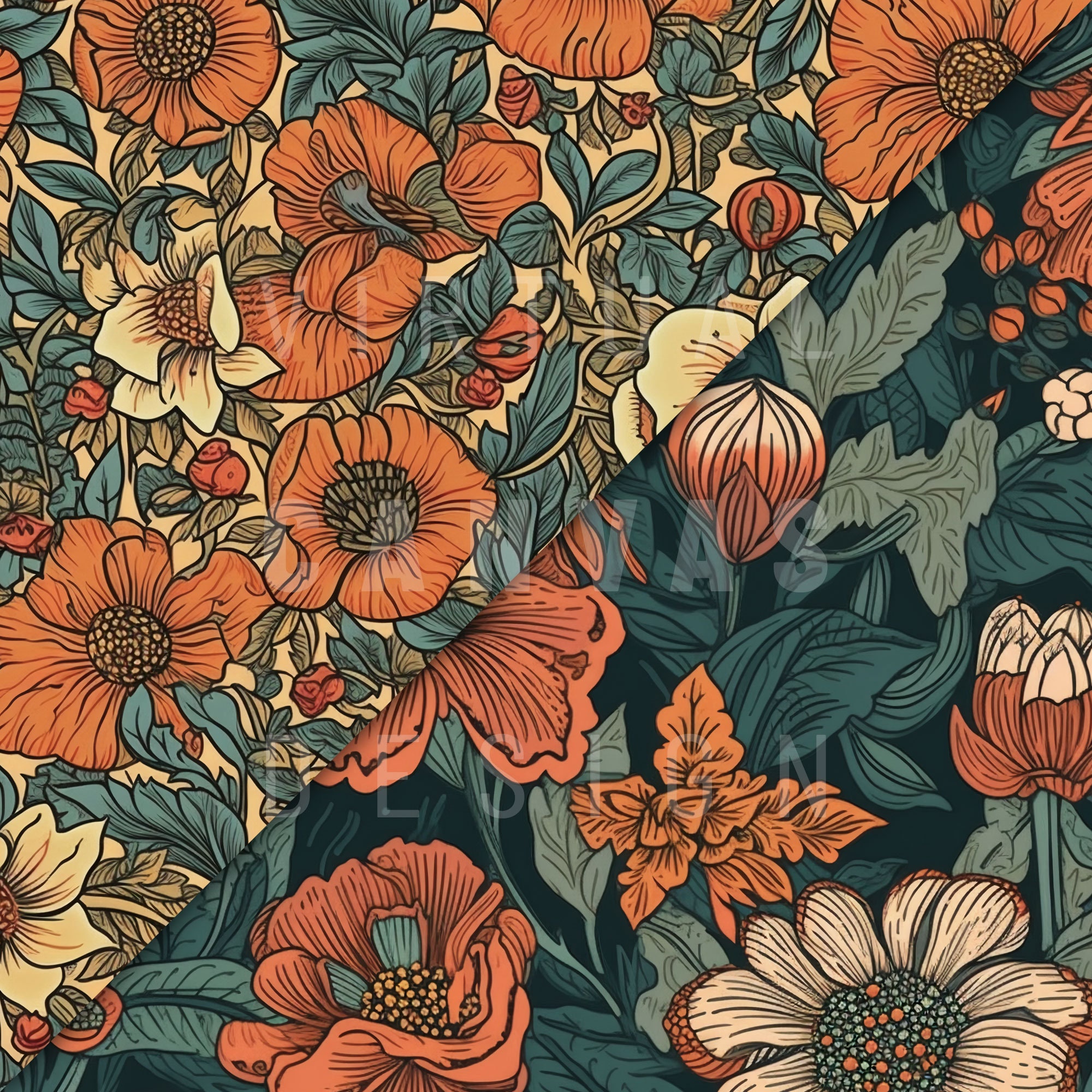 Flower Fields Patterns Seamless Collection, Printable Images Seamless ...