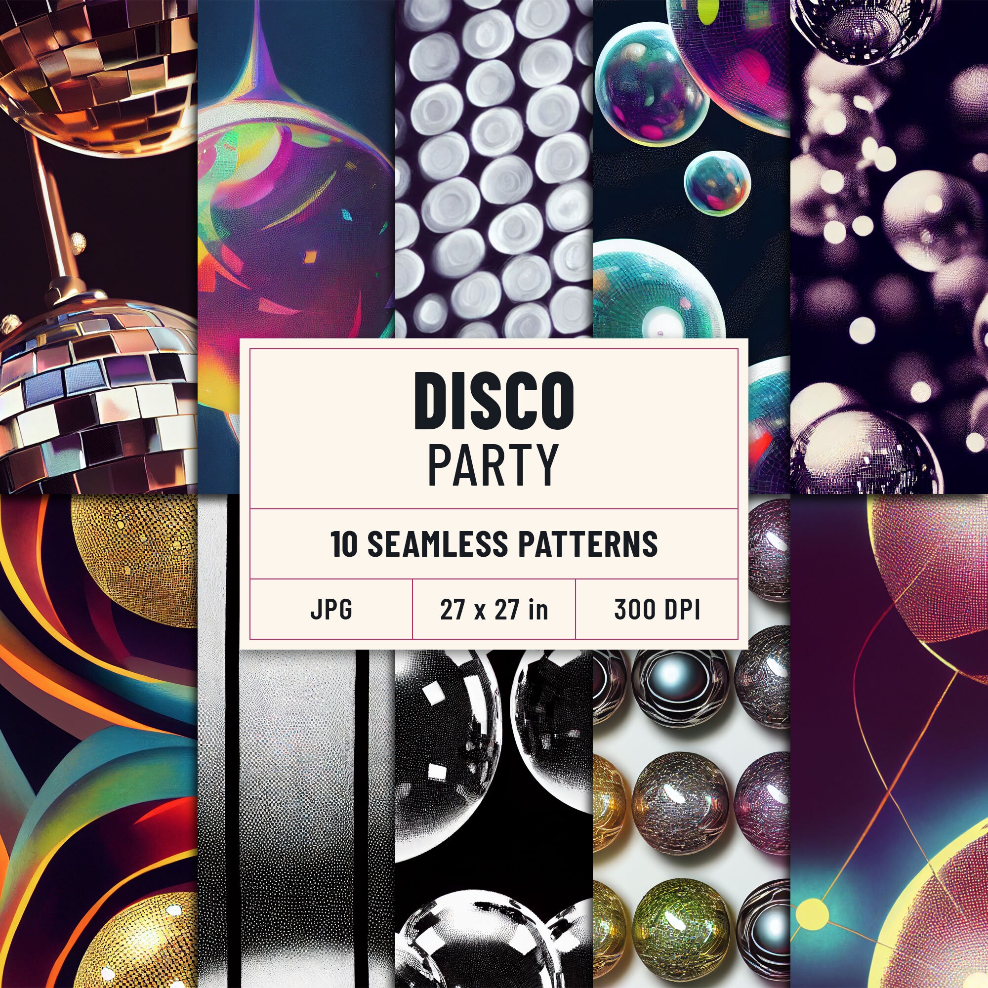 Disco Party Patterns Seamless Printable Images Seamless - Etsy