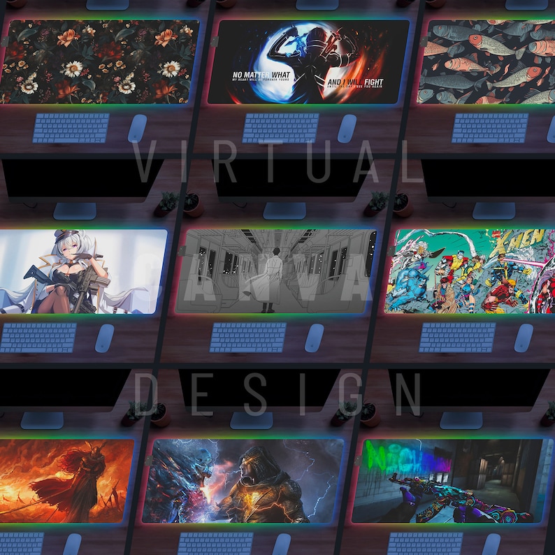 Custom Desk Mat Gaming Mouse Pad LED With Non-slip Base - Etsy Australia