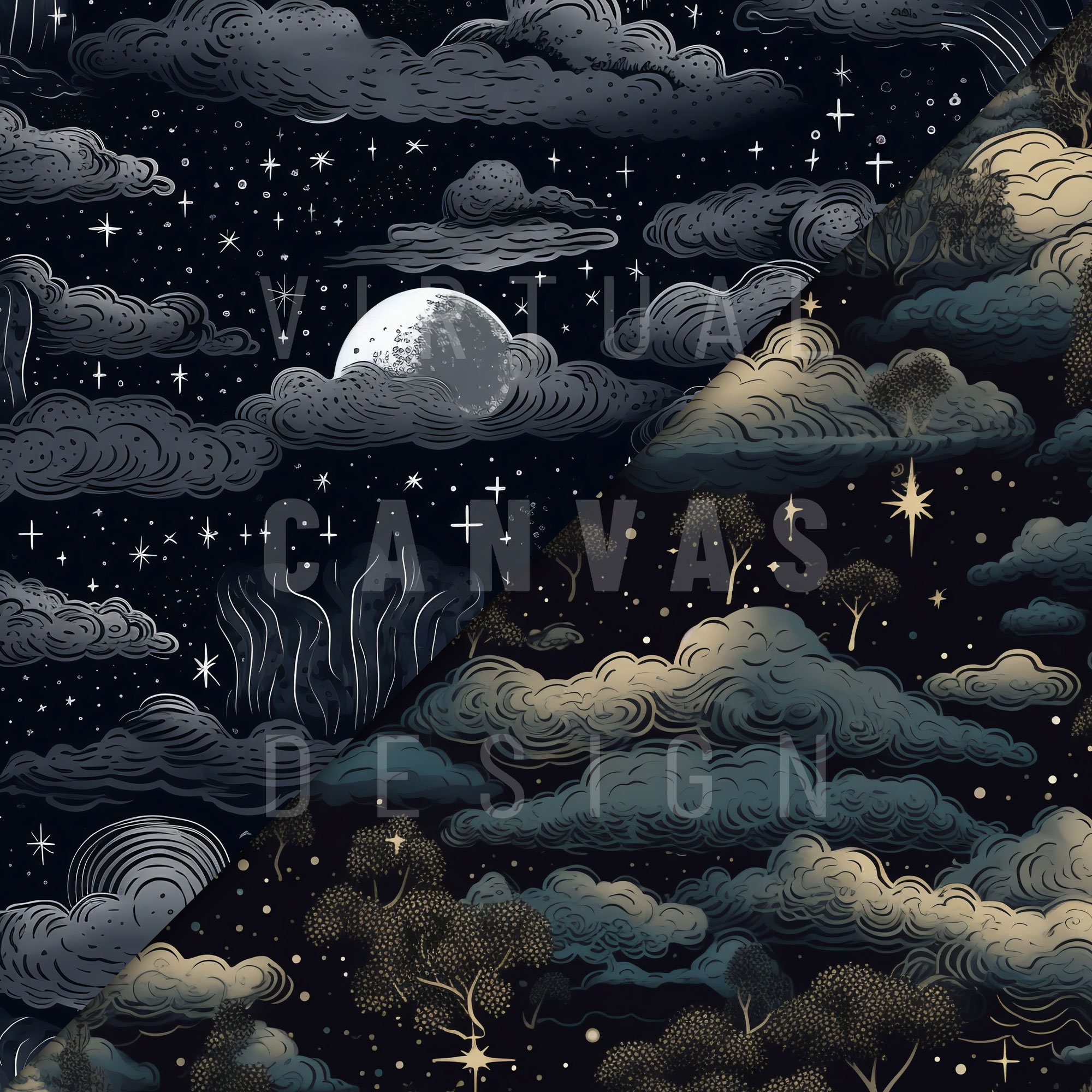 Celestial Wonders Patterns Seamless Collection Printable - Etsy