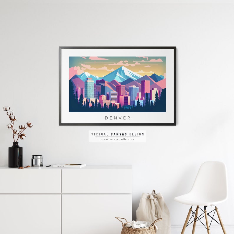 Denver Cityscape Digital Art Print Digital Download - Etsy