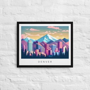 Denver Cityscape Digital Art Print, Digital Download Printable, Denver ...