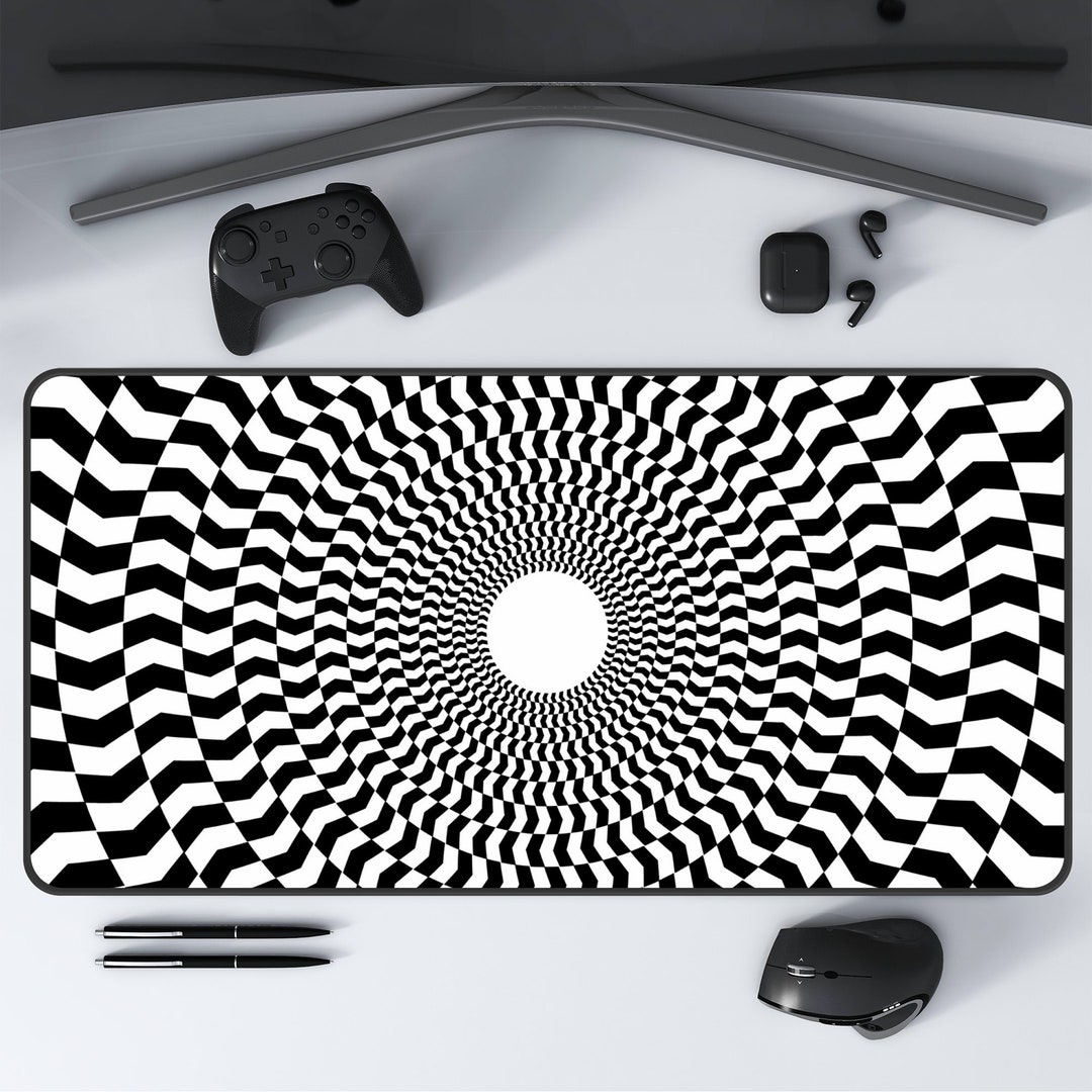 Colorful Optical Illusion Mouse Pad, Vibrant Desk Mat, Unique Office ...