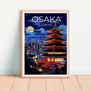 Osaka Travel Poster, Japan Wall Art, Japan Print, Osaka Poster, Osaka ...