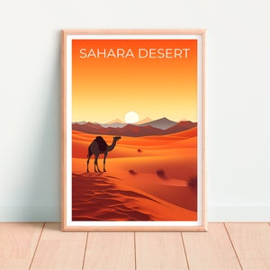 Sahara Desert Travel Poster, Africa Wall Art, Africa Print, Sahara ...