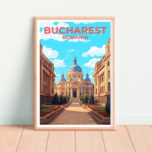Bucharest Travel Poster, Romania Wall Art, Romania Print, Bucharest ...