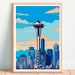 Seattle Travel Poster, Space Needle Wall Art, Seattle Skyline Print ...