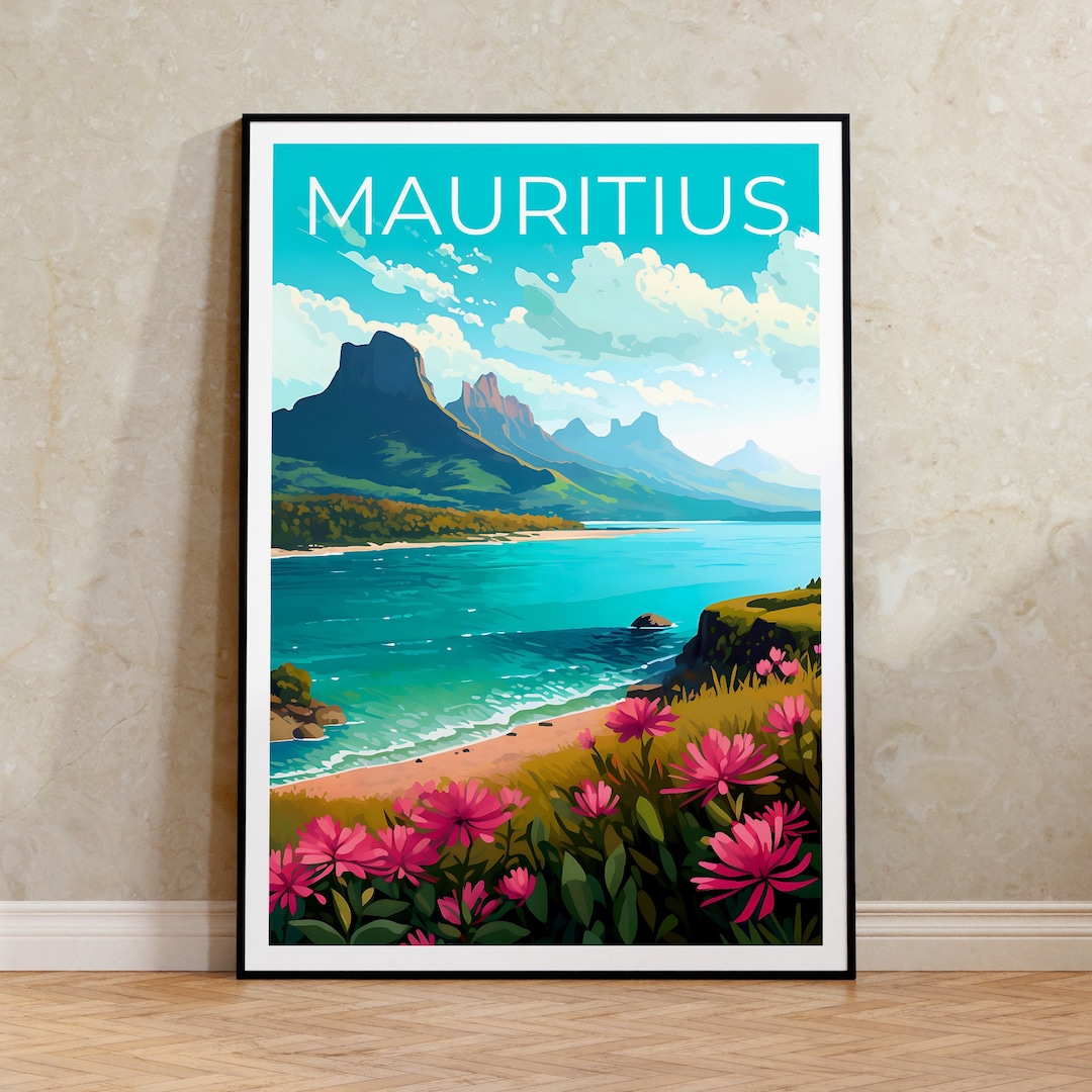 Mauritius Poster, Mauritius Print, Coast Art, Coast Print, Mauritius ...