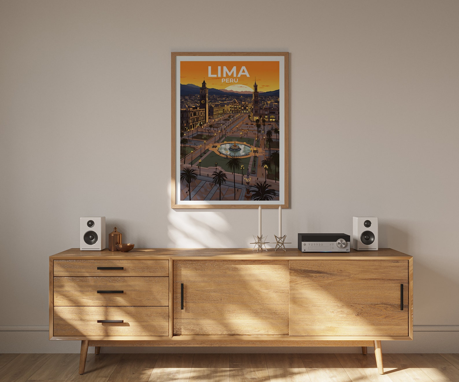 Lima Travel Poster, Peru Wall Art, Peru Print, Lima Poster, Plaza De ...