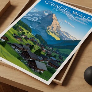 Grindelwald Travel Poster, Switzerland Wall Art, Switzerland Print ...
