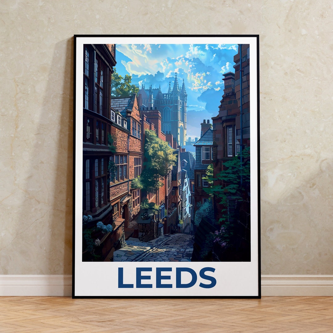 Leeds Poster, Leeds Print, England Poster, England Print, West ...