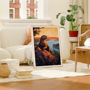 Komodo Travel Poster, Komodo Dragon Wall Art, Komodo Dragon Print ...
