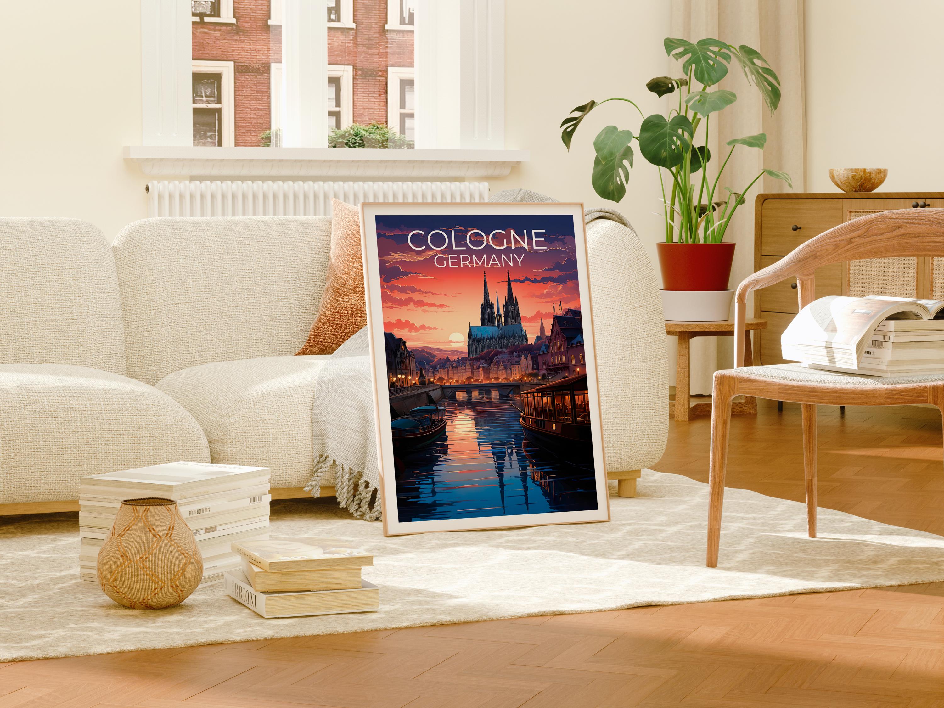 Cologne Travel Print, Germany Poster, Cityscape Wall Art, Germany ...