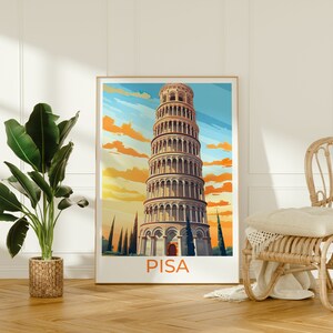 Leaning Tower of Pisa Poster, Italy Wall Art, Leaning Tower of Pisa ...