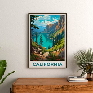California Poster, California Print, Lake Poster, Mountains Print ...