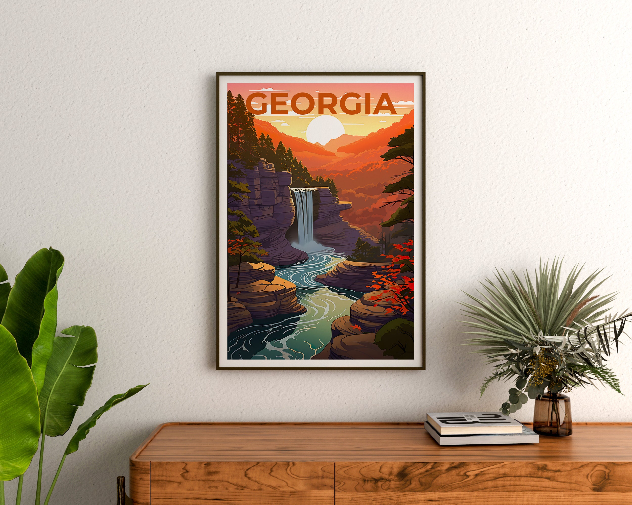 Georgia Travel Poster, Forest Wall Art, Forest Print, Georgia Poster ...