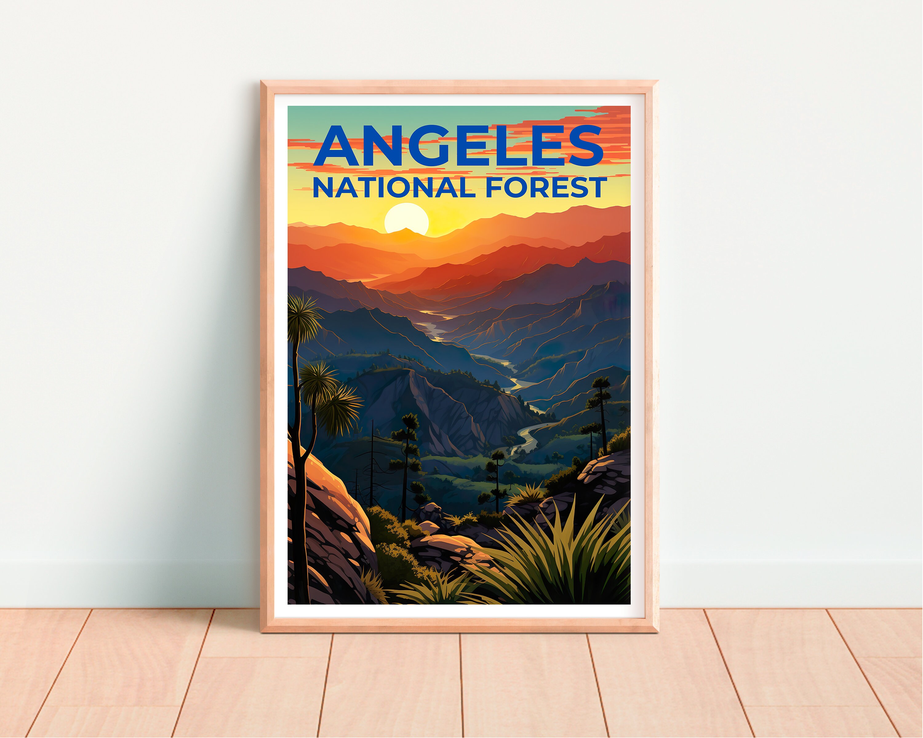Angeles National Forest Travel Poster, California Wall Art, California ...