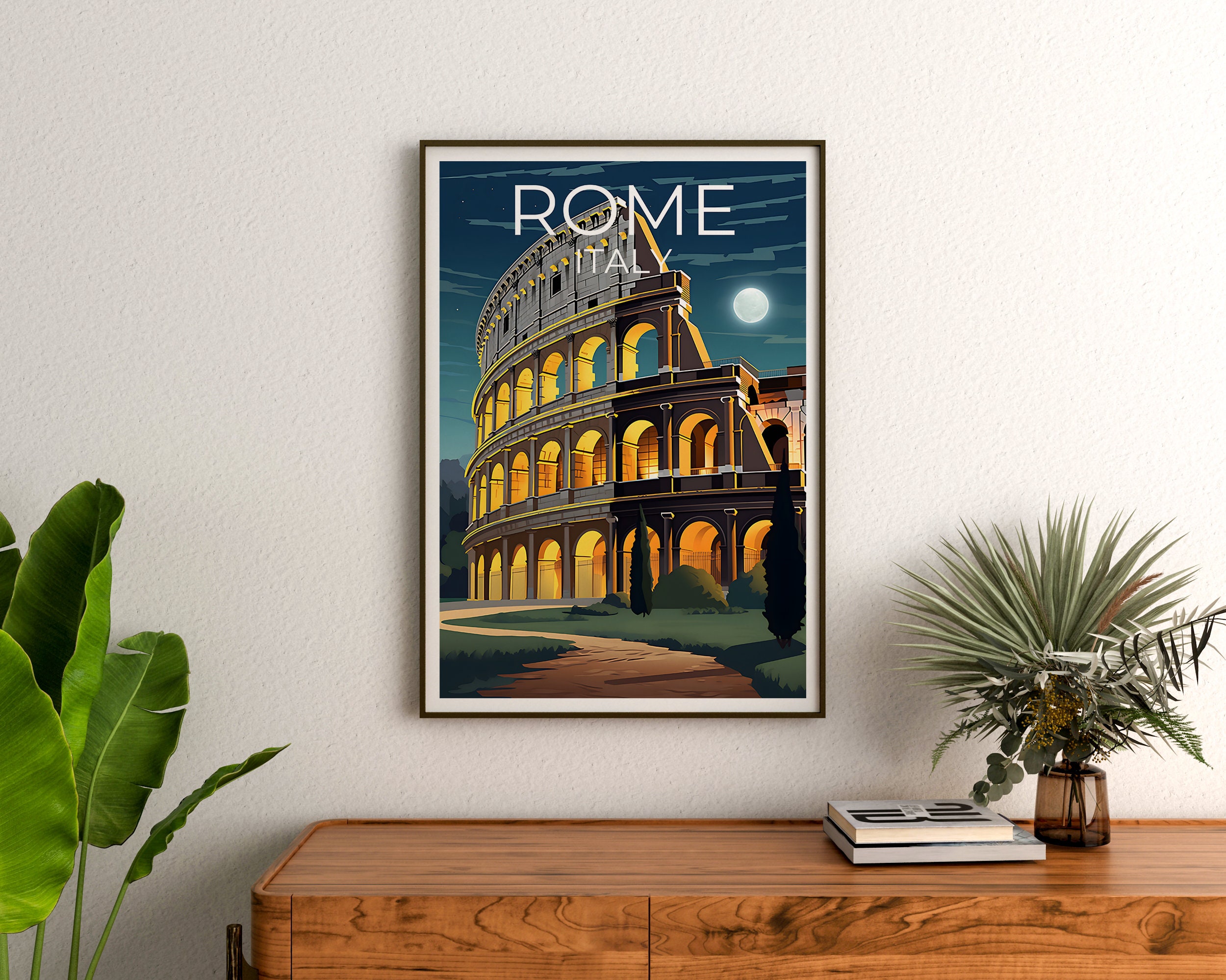Rome Travel Poster, Colosseum Wall Art, Colosseum Print, Rome Poster ...