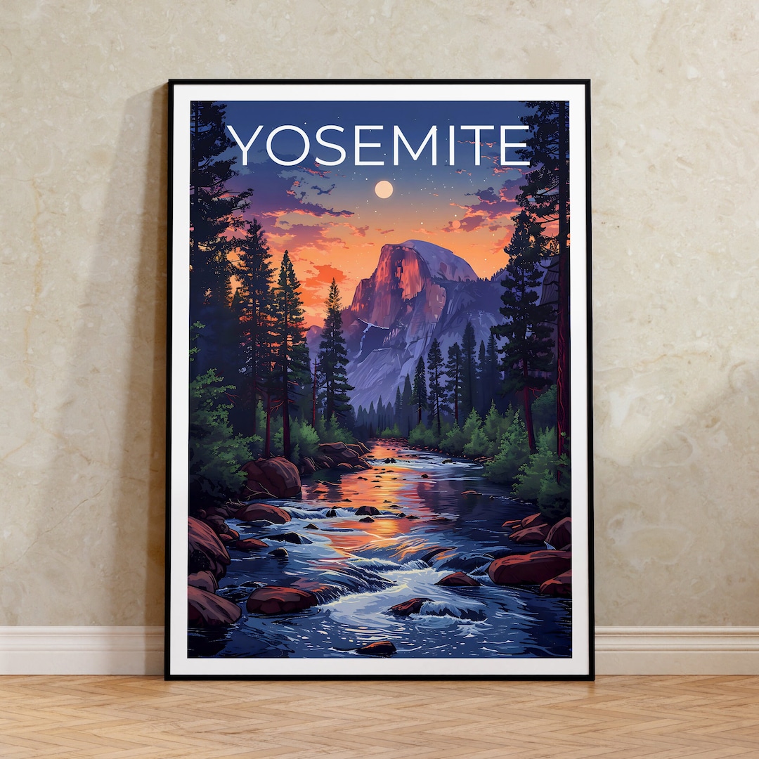 Yosemite Poster, Yosemite Print, Half Dome Poster, Half Dome Art, Half ...