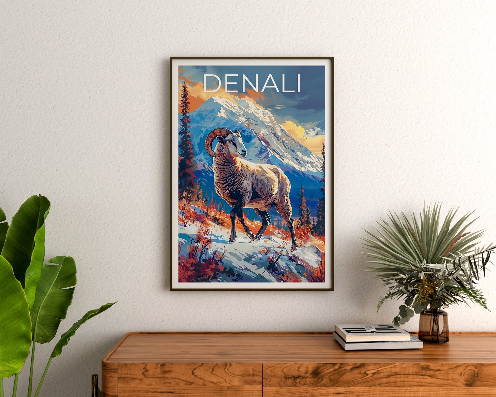 Denali National Park Poster, Denali Print, Denali Art, Ram Poster, Ram ...