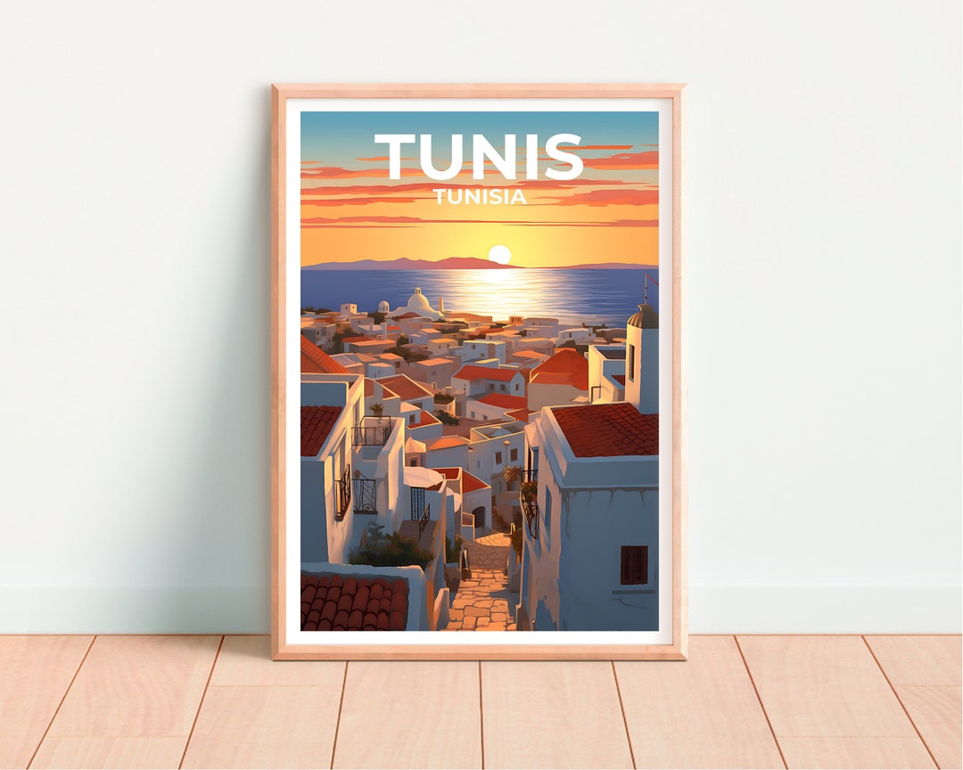 Tunis Travel Poster, Tunisia Wall Art, Tunisia Print, Tunis Poster ...