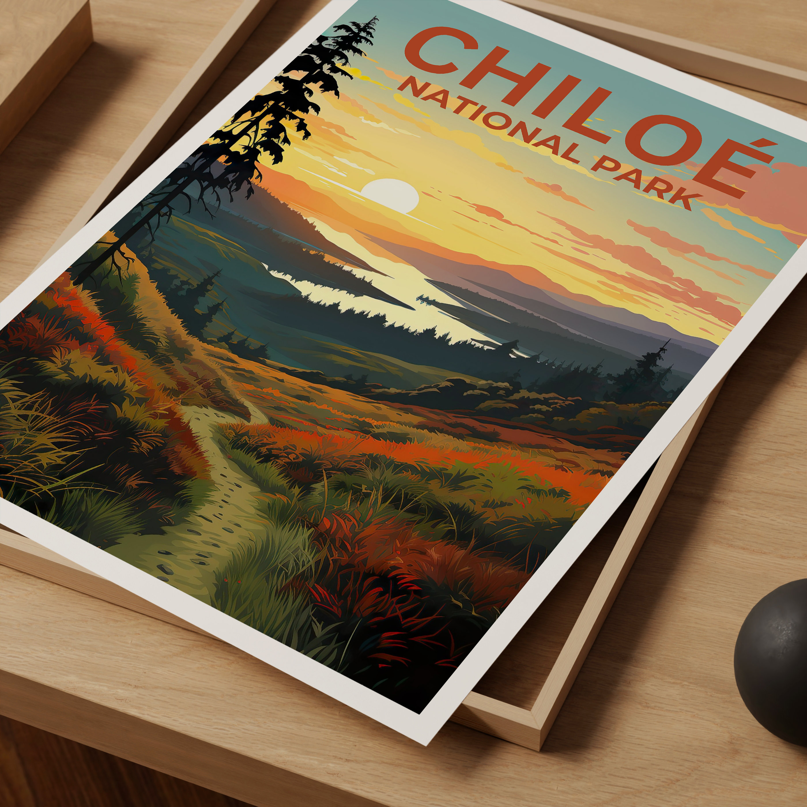 Chiloé Travel Poster, Chile Wall Art, Chile Print, Chiloé Poster, Chile ...
