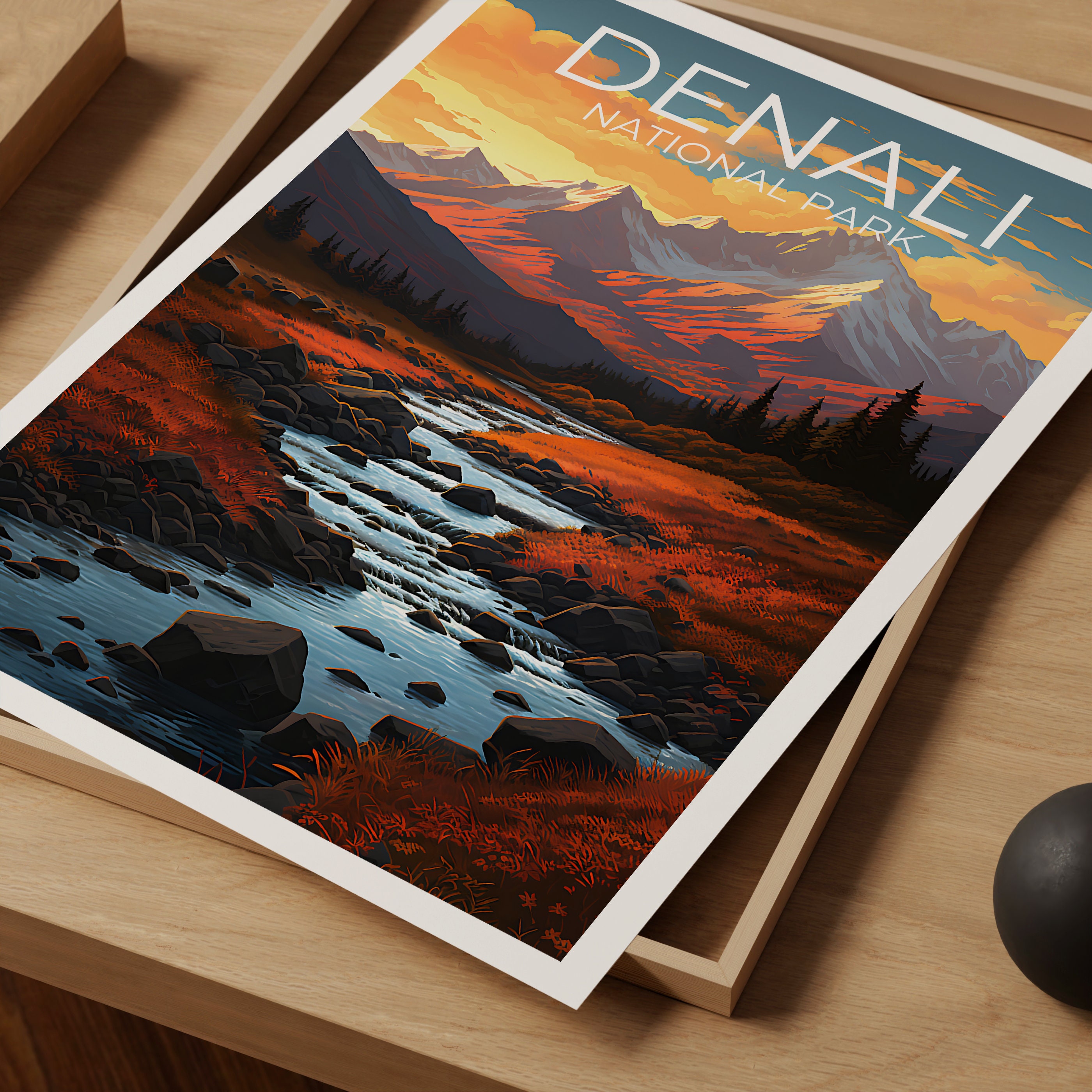 Denali Travel Poster, Alaska Wall Art, Alaska Print, Denali Poster ...