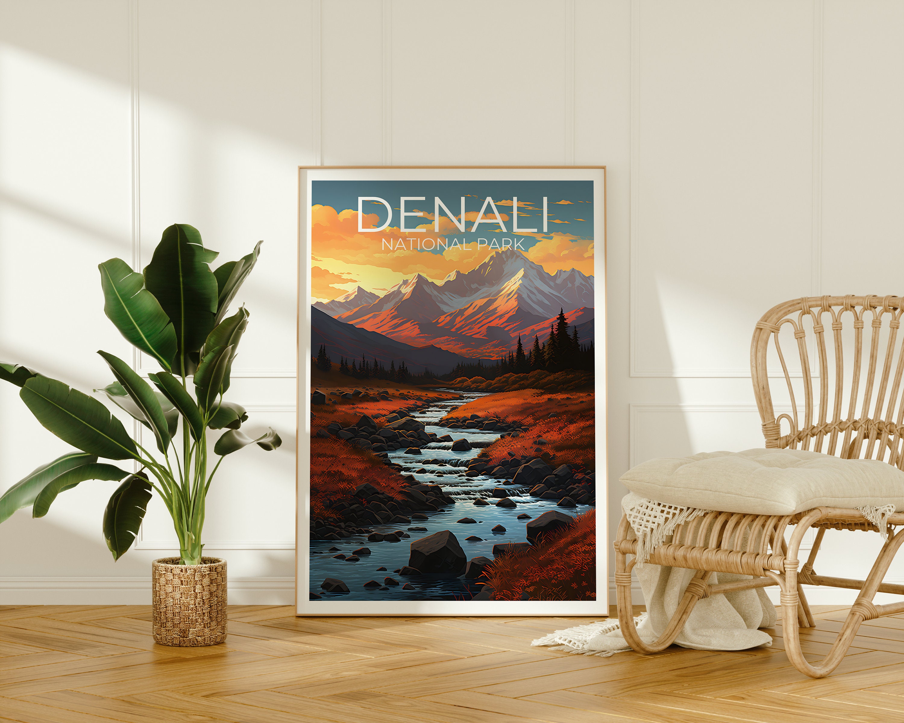 Denali Travel Poster, Alaska Wall Art, Alaska Print, Denali Poster ...