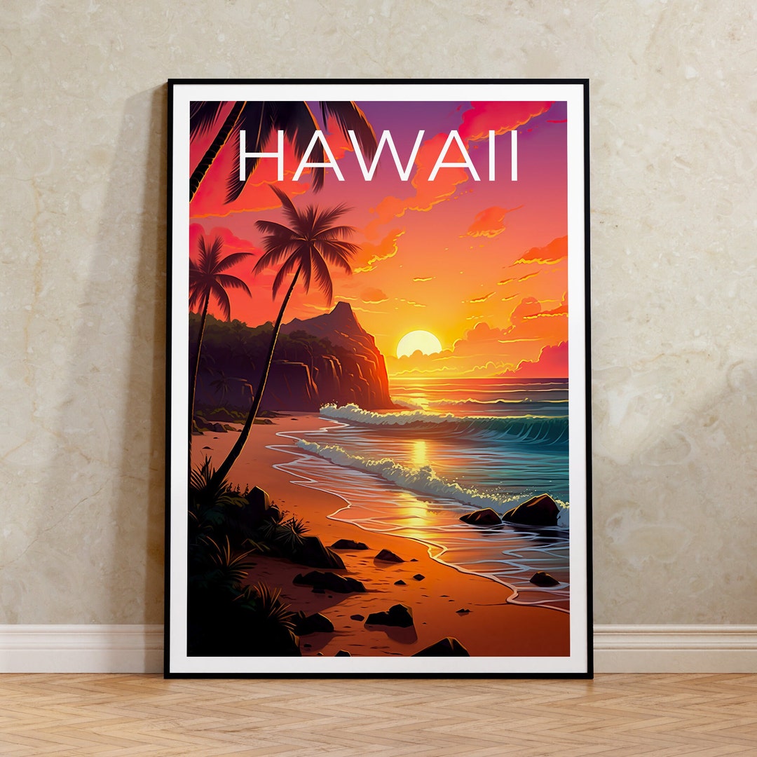 Hawaii Travel Poster, Maui Wall Art, Maui Print, Hawaii Poster, Island ...