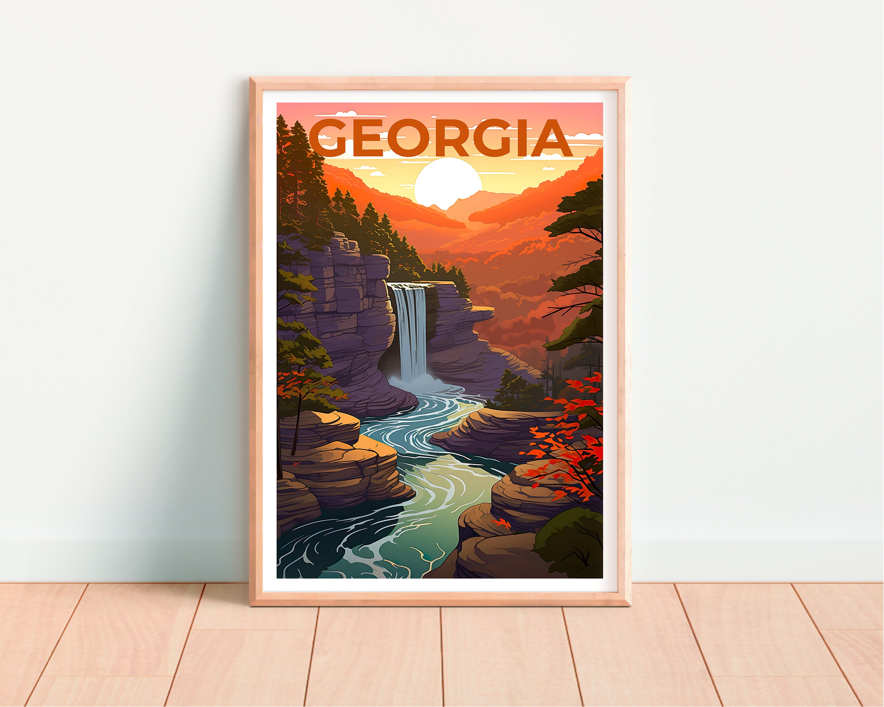Georgia Travel Poster, Forest Wall Art, Forest Print, Georgia Poster ...