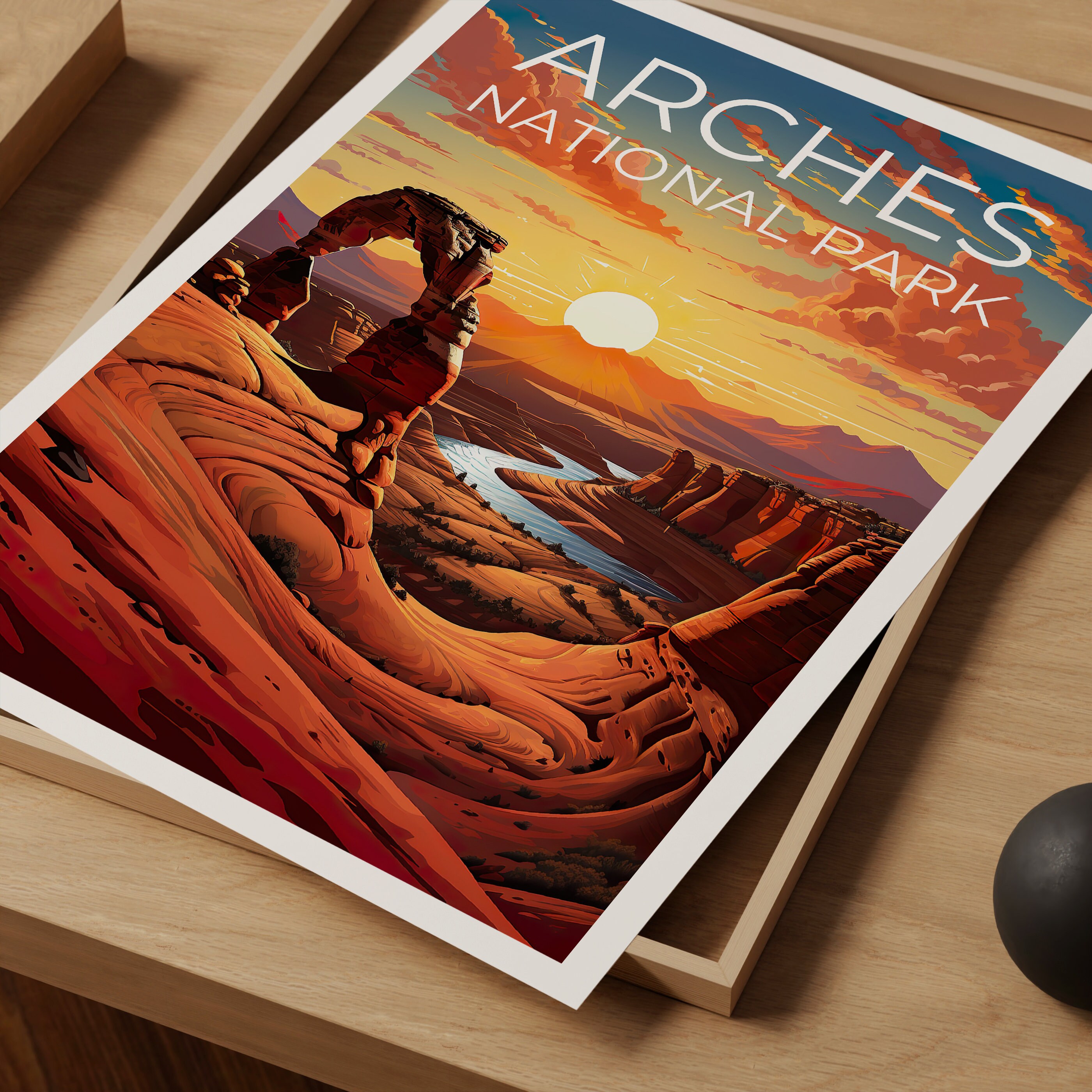Arches Park Travel Poster, Delicate Arch Wall Art, Delicate Arch Print ...
