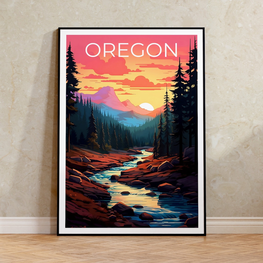 Oregon Poster, Oregon Print, Deschutes National Forest Poster, Forest ...