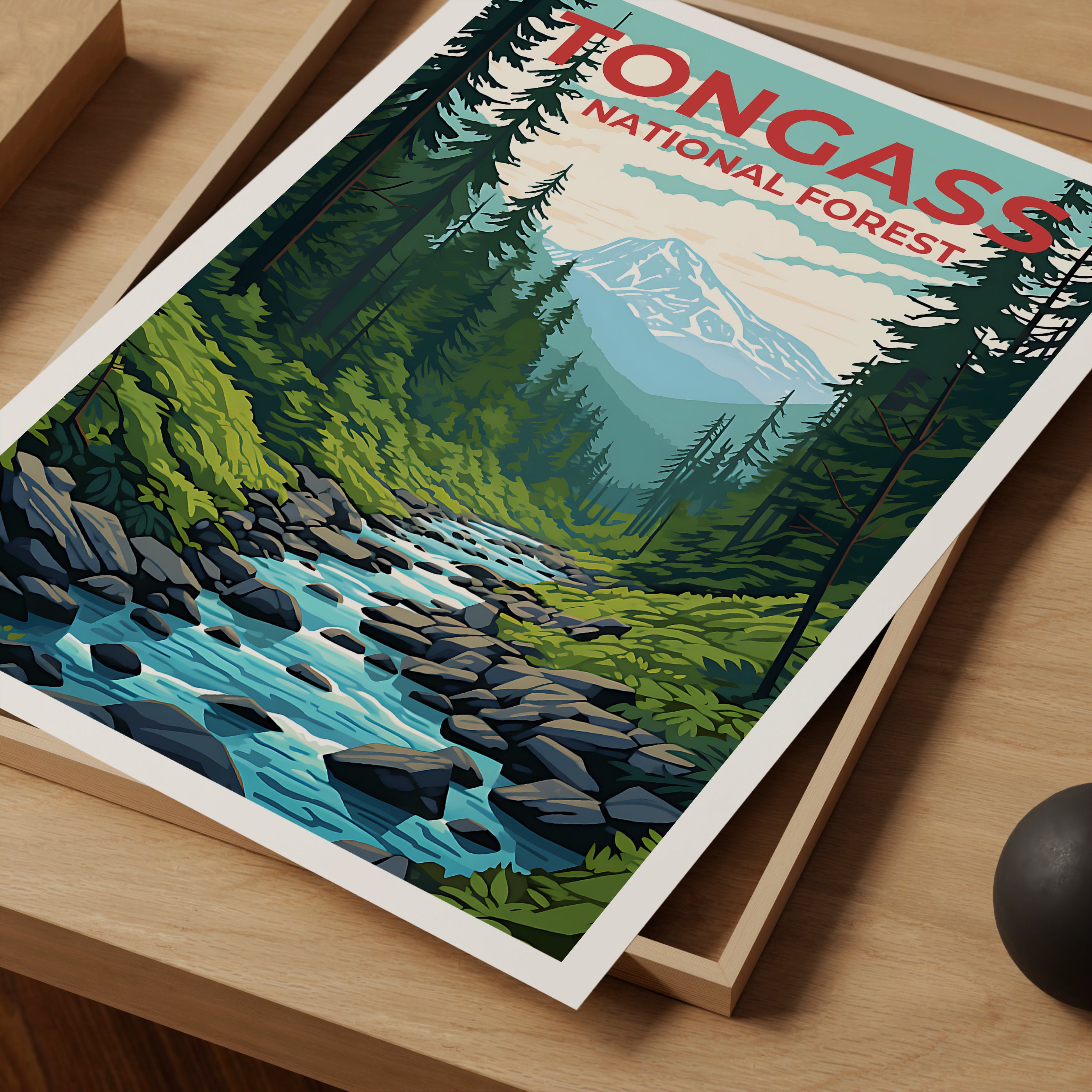 Tongass National Forest Travel Poster, Alaska Wall Art, Alaska Print ...