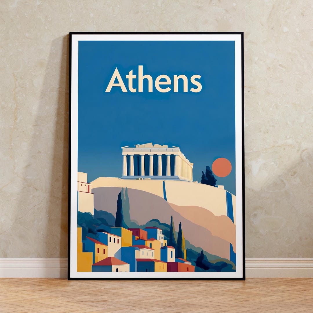 Athens Poster, Greece Travel Print, Parthenon Art, Acropolis ...