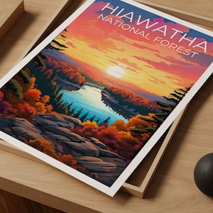 Hiawatha National Forest Poster, Hiawatha Print, Michigan Poster ...