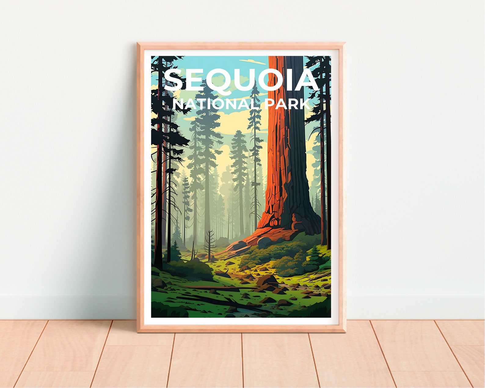 Sequoia Travel Poster, California Wall Art, California Print, Sequoia ...