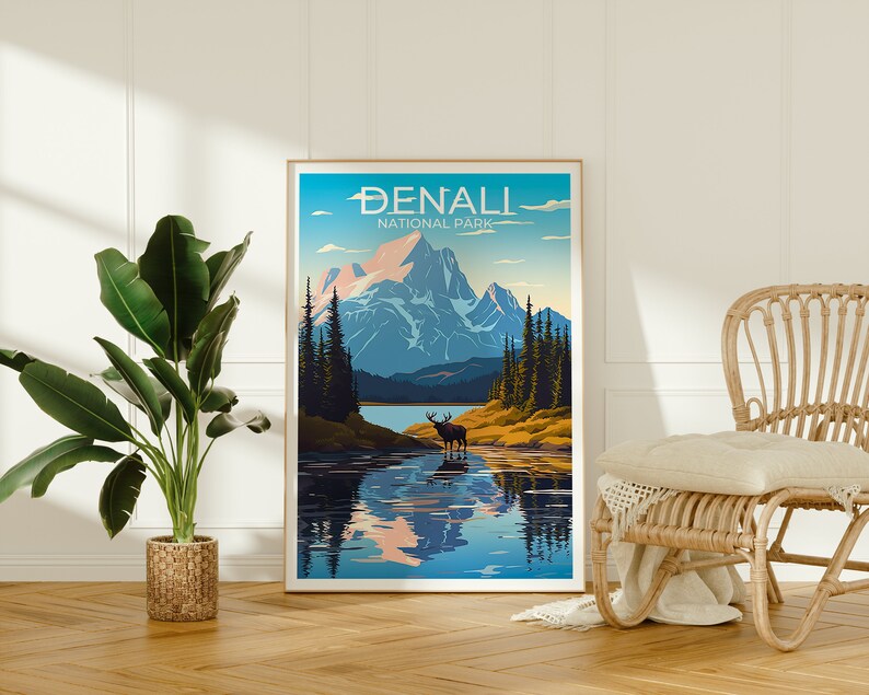 Denali National Park Poster Denali Art Alaska Print Denali - Etsy