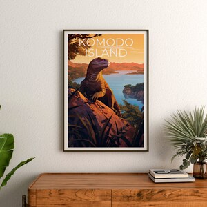 Komodo Travel Poster, Komodo Dragon Wall Art, Komodo Dragon Print ...