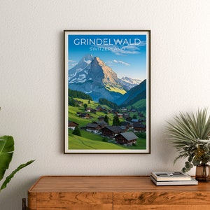 Grindelwald Travel Poster, Switzerland Wall Art, Switzerland Print ...